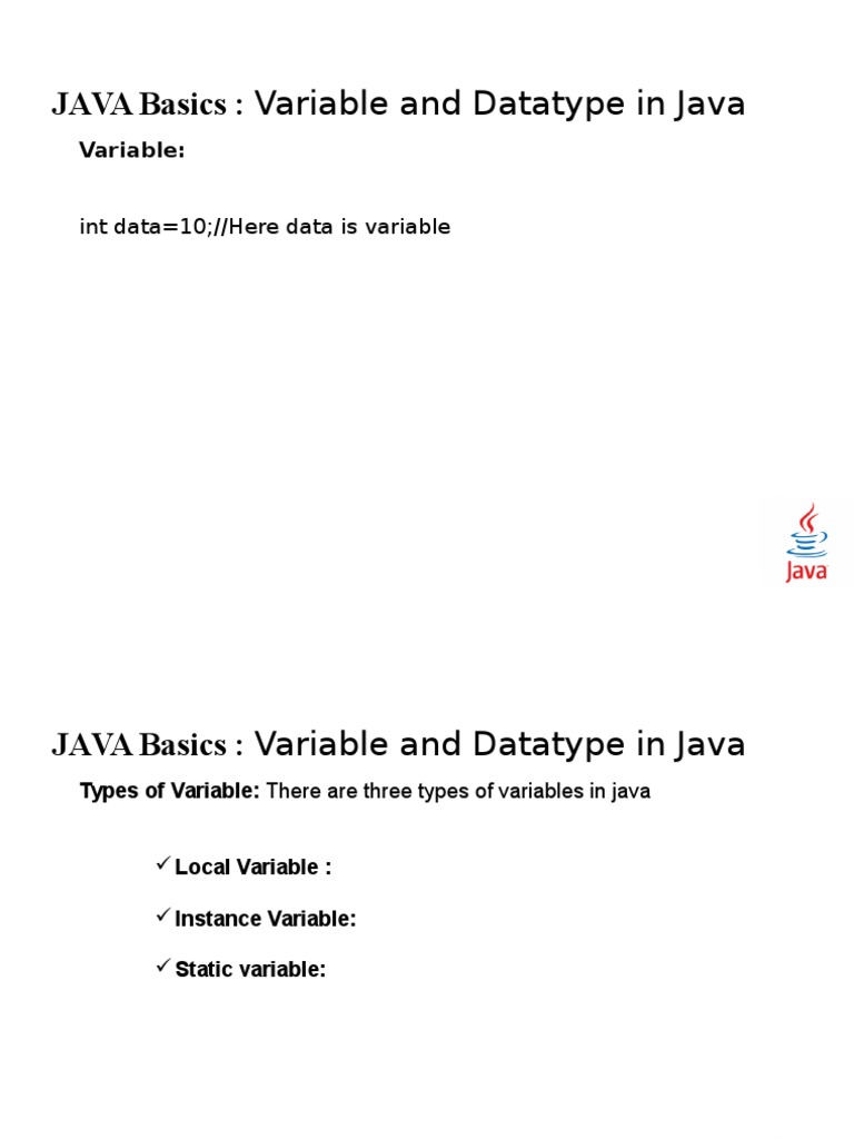 Variable and Datatype in Java | PDF | Data Type | Integer (Computer Science)