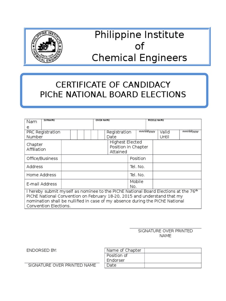 Certificate of Candidacy | PDF
