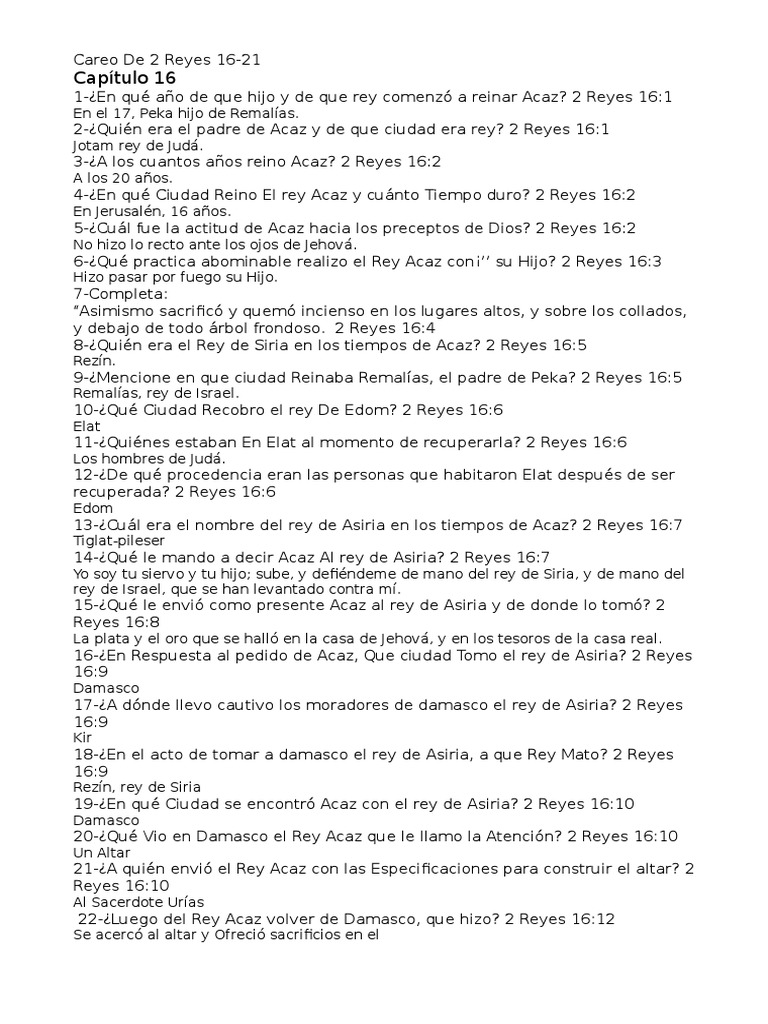 Careo de 2 Reyes 16-18 | PDF | Asiria | Samaria