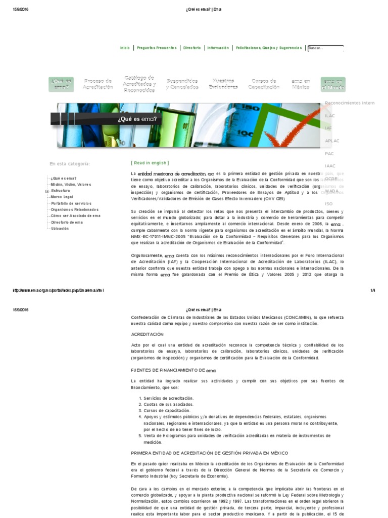 Entidad Mexicana de Acreditación: ¿Qué es? | PDF | México | Calidad ...