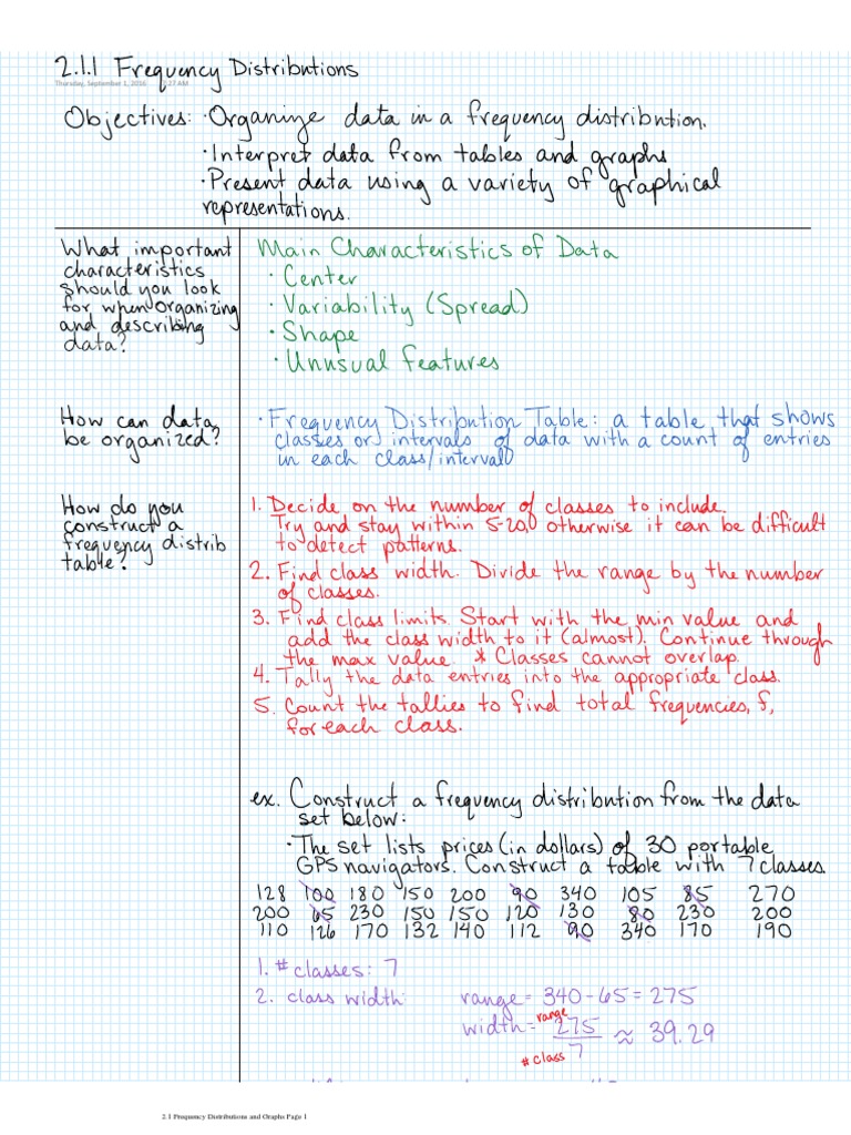 Frequency Distributions | PDF | Statistical Analysis | Teaching Mathematics