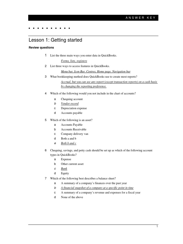 Lesson Review Answer Key | PDF | Payroll | Debits And Credits