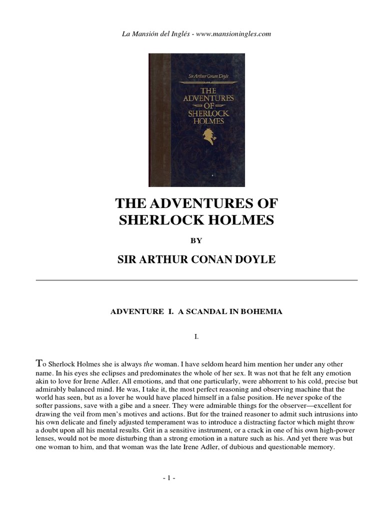 The Adventures of Sherlock Holmes: Sir Arthur Conan Doyle | PDF | A Scandal In Bohemia ...