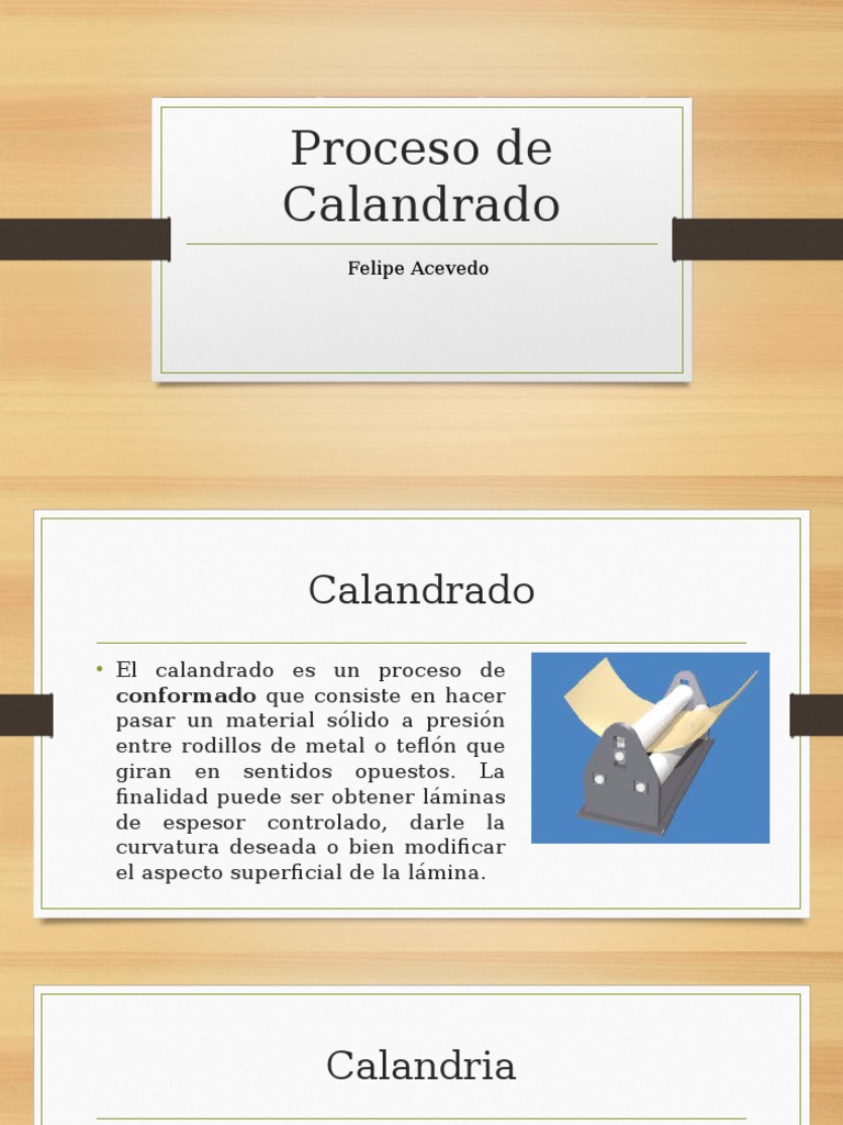 Proceso de Calandrado | PDF