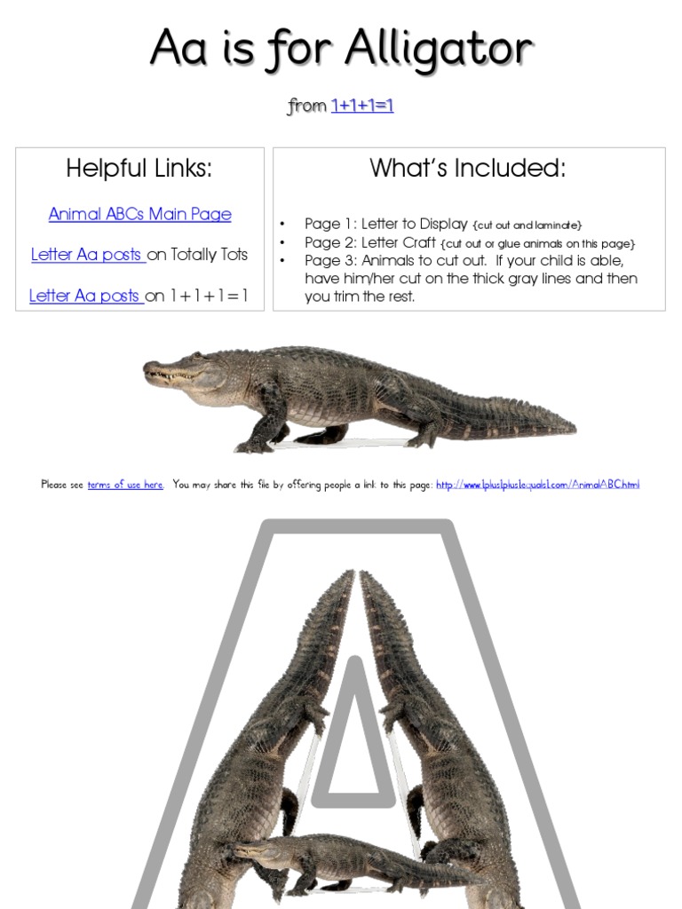 Aa Is For Alligator: Helpful Links: What's Included | PDF | Language ...