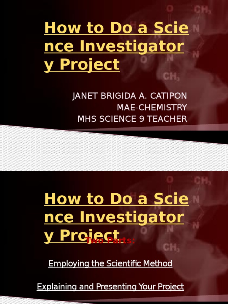 How To Do A Science Investigatory Project | PDF | Experiment | Hypothesis