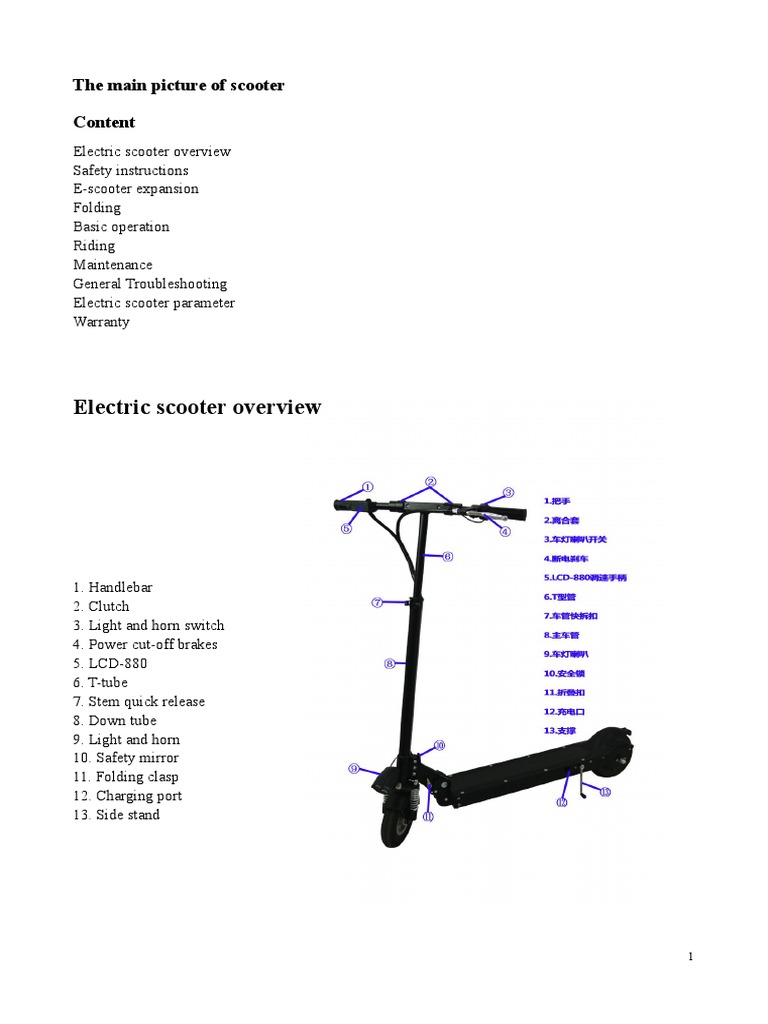 Scooter User Manual | PDF | Battery Charger | Battery (Electricity)