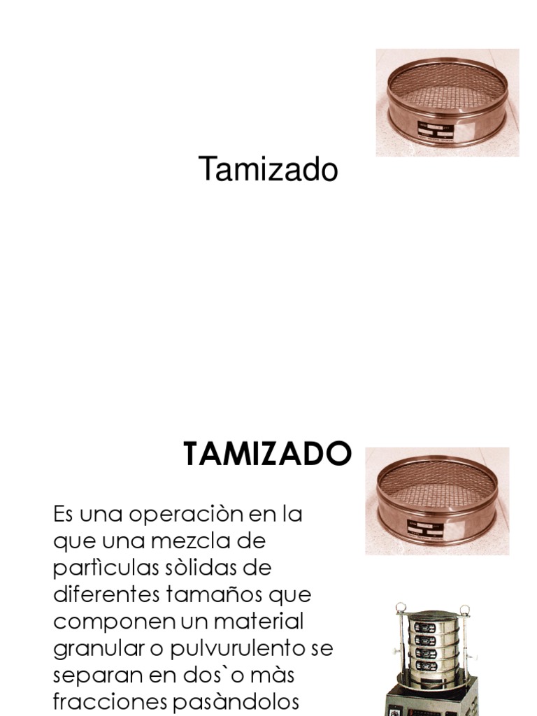 Proceso de Tamizado y Granulometría | PDF | Densidad | Mezcla