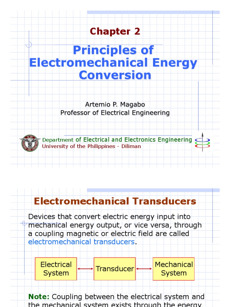 Chapter 2 - Principles of Electromechanical Energy Conversion Ver2 | PDF | Magnetic Field ...