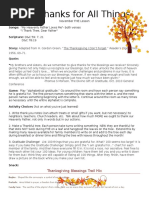 Gratitude/Thanksgiving FHE Lesson | PDF | Gratitude | Vegetables