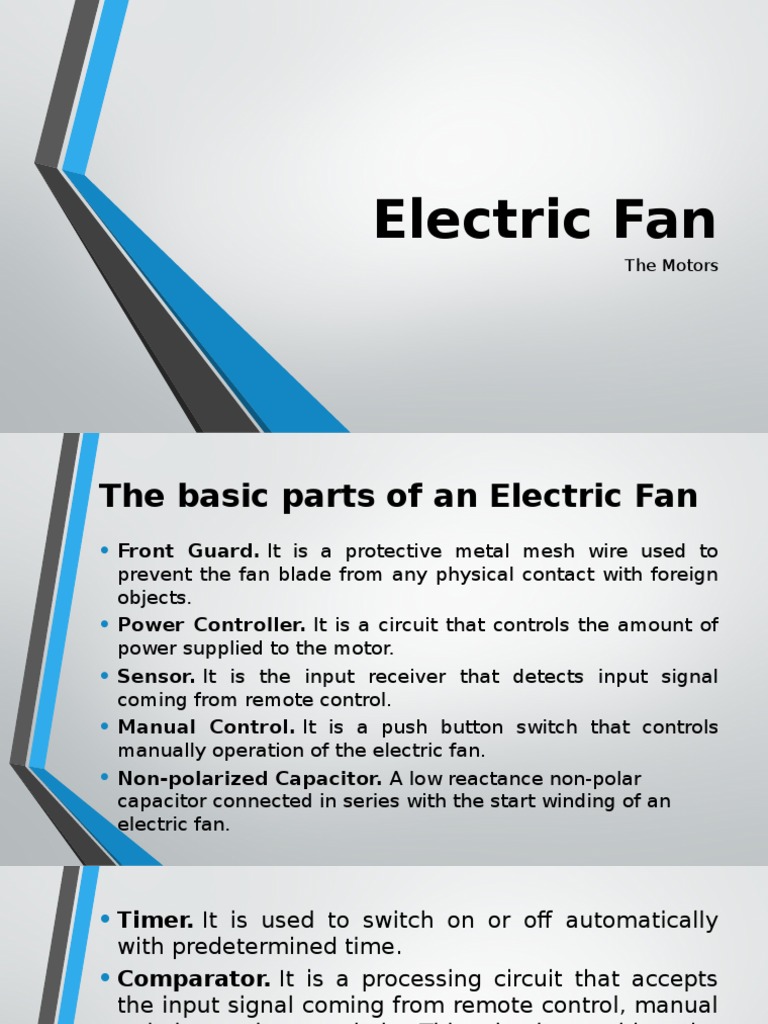 Electric Fan | PDF | Bearing (Mechanical) | Electric Motor