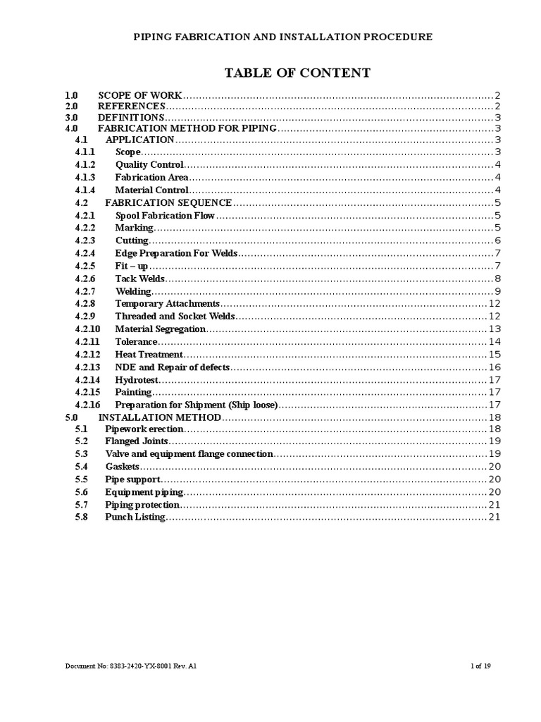 Piping Fabrication and Installation Guide | PDF | Pipe (Fluid ...