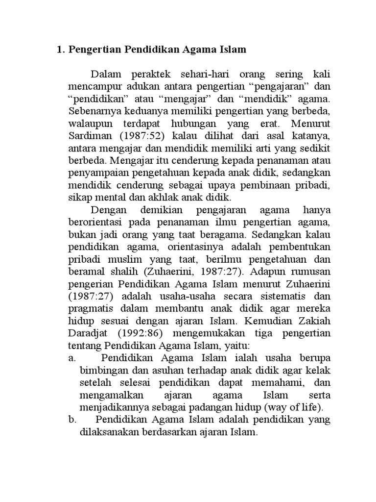 Pengertian Pendidikan Agama Islam | PDF | Agama & Spiritualitas