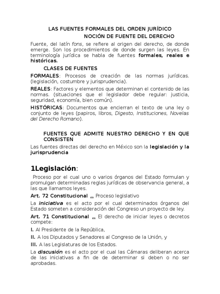 Las Fuentes Formales Del Orden Jurídico Unidep | PDF | Caso de ley ...