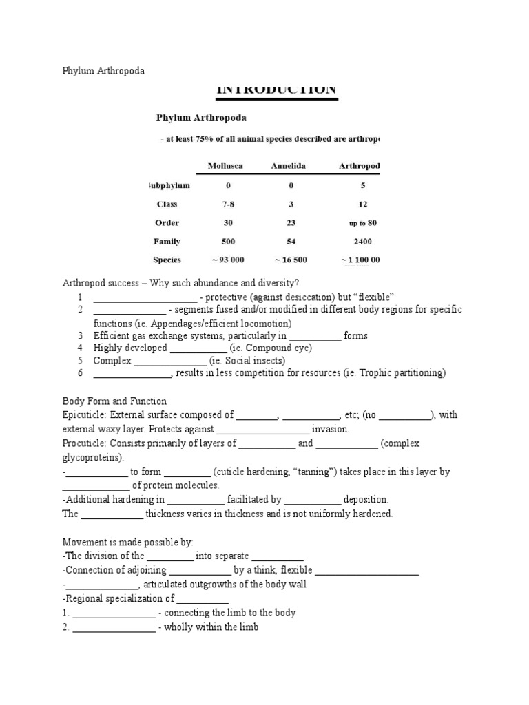 Arthropods - Practice Test - BIOL 2030 | PDF | Insects | Zoology