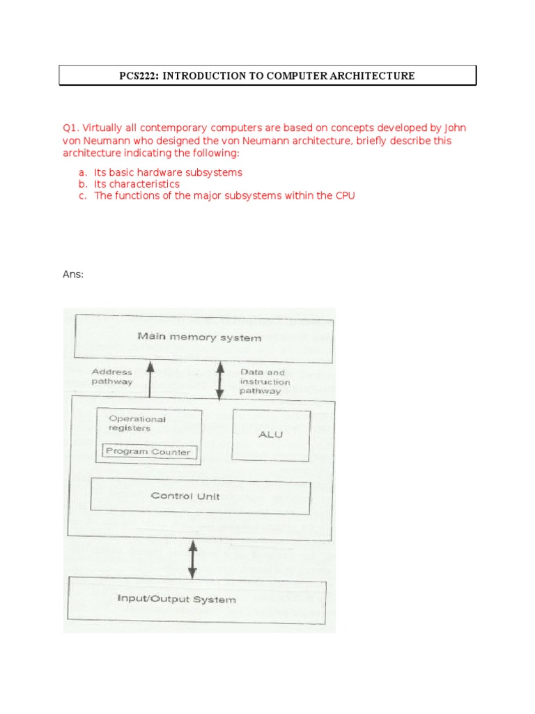 Intro To Computer Arch It U Rebs Che A Me | PDF | Instruction Set | Central Processing Unit