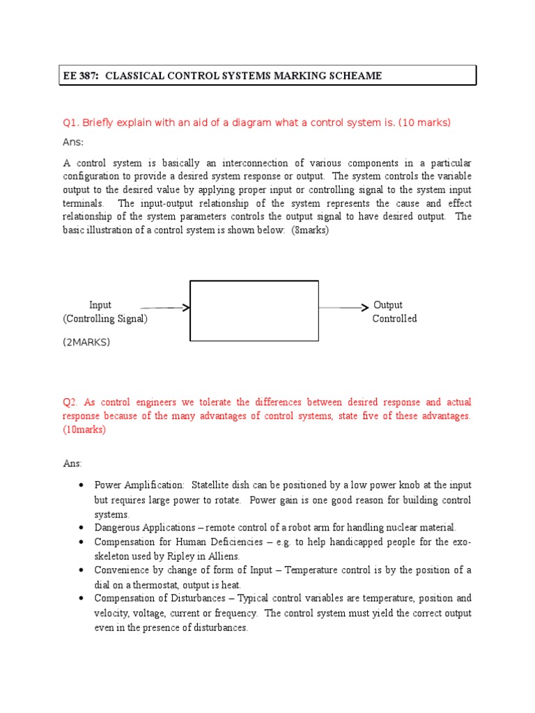 Classical Control 1 Sche A Me | PDF | Control Theory | Control System