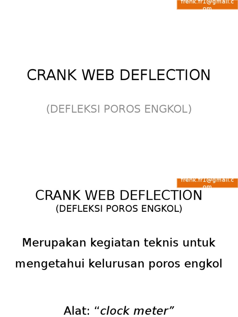 Crank Web Deflection Measurement | PDF