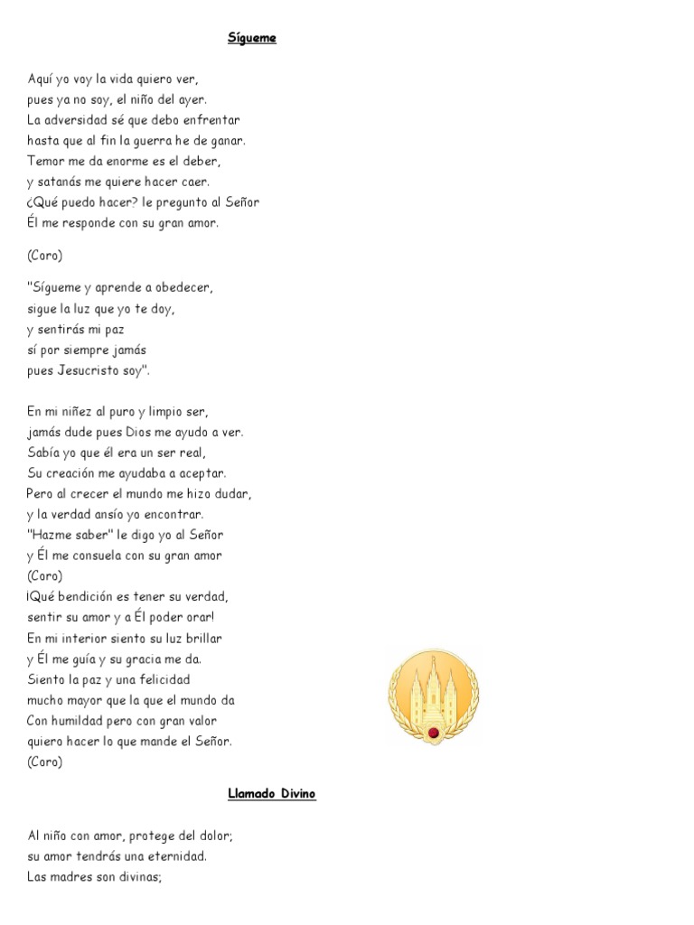 Letra Canciones SUD | PDF | Oración | Fe