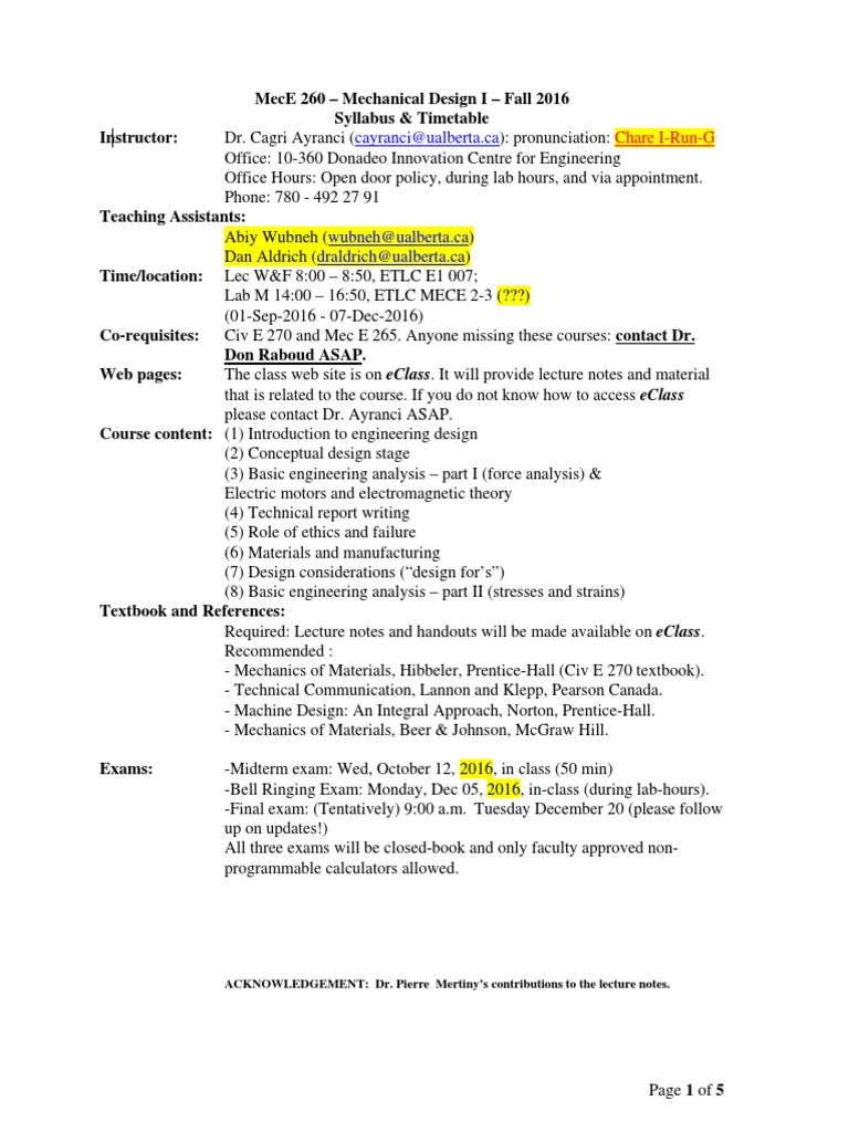 TimetableSyllabus2016Fall Updated v2 | PDF | Academic Dishonesty | Test ...
