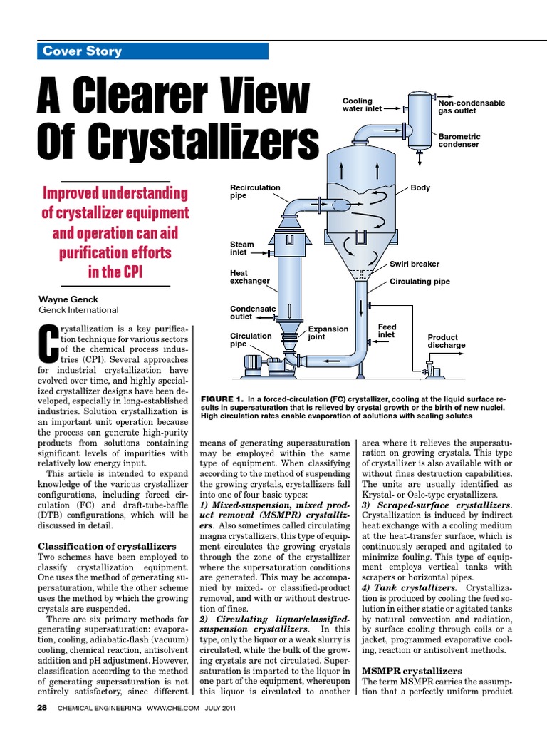 A Clearer View of Crystallizers | PDF | Crystallization | Heat Exchanger