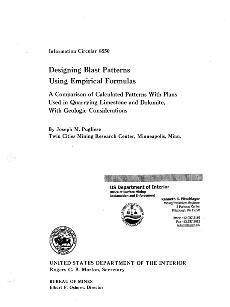 Designing Blast Patterns Using Empirical Formulas | PDF
