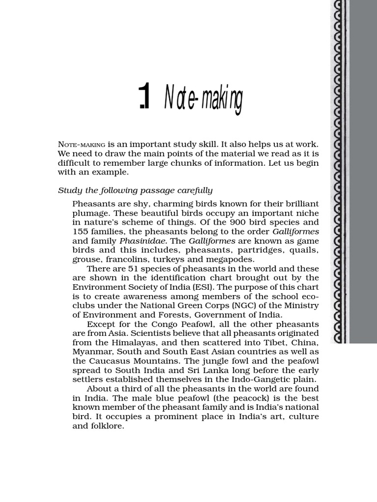 Effective Note-Making Guide | PDF | Phasianidae | Galliformes