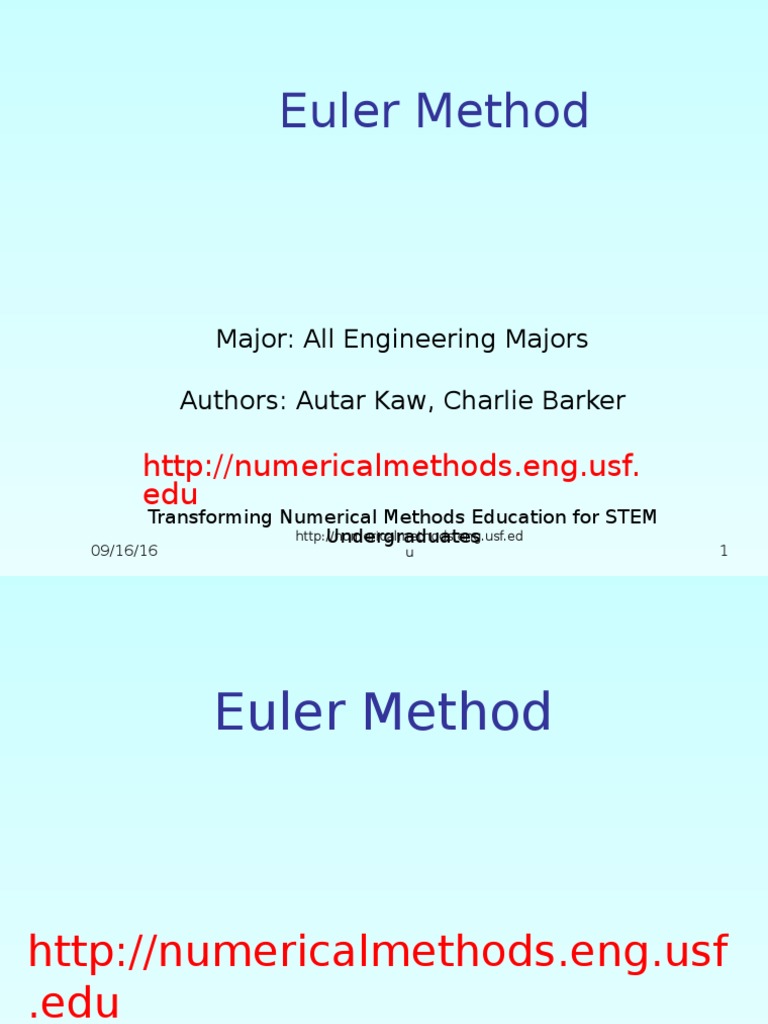 Mws Gen Ode PPT Euler | PDF | Mathematics Of Computing | Differential Equations
