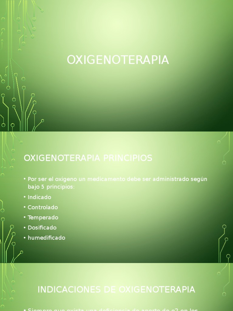Oxigenoterapia | PDF | Oxígeno | Especialidades Medicas