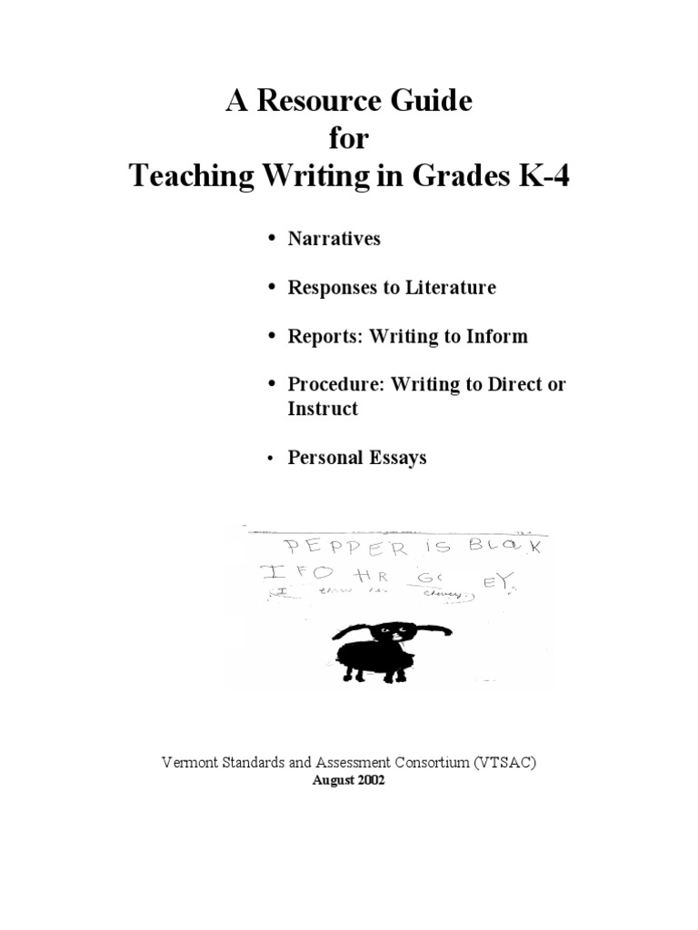 A Resource Guide For Teaching Writing in Grades K-4 | PDF | Rubric ...