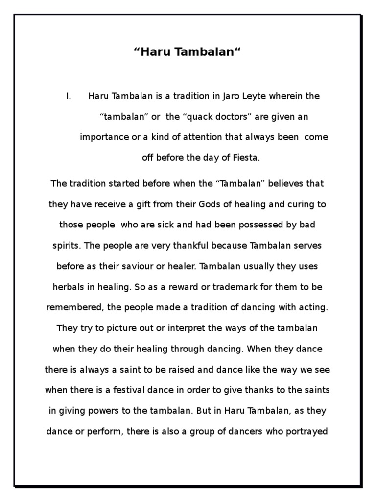 Haru Tambalan: Jaro Leyte's Healing Tradition | PDF