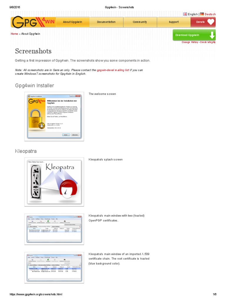 Gpg4win - Screenshots | PDF | Computers