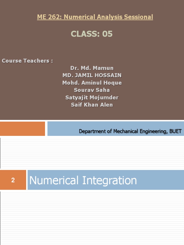 Numerical Integration | PDF | Integral | Mathematics Of Computing
