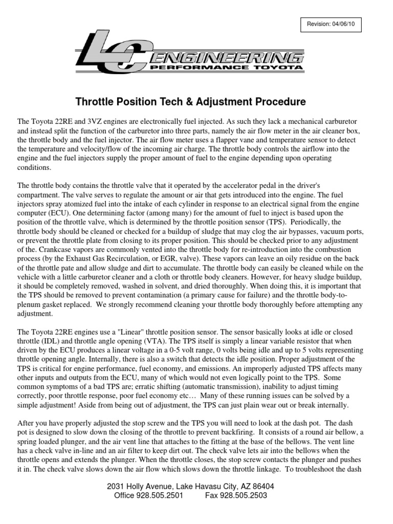 How To Install Throttle Position Sensor