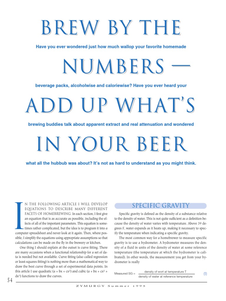 Math in Mash SummerZym95 | PDF | Fermented Drinks | Brewing