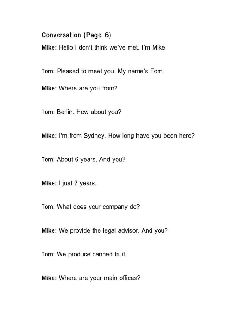 Conversation (Page 6) | PDF