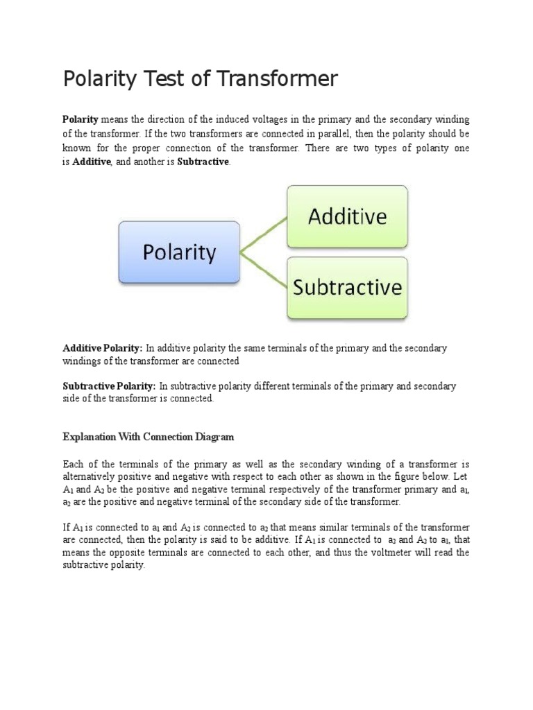 Polarity Test of Transformer | PDF | Transformer | Electrical Engineering