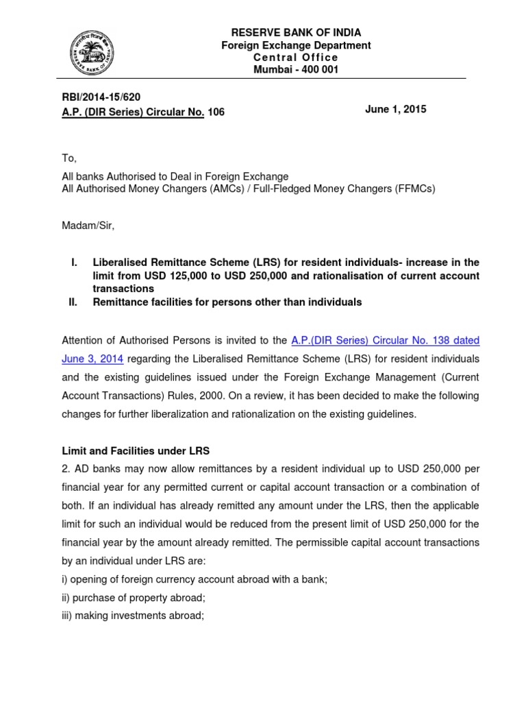Rbi PDF | Download Free PDF | Remittance | Foreign Exchange Market