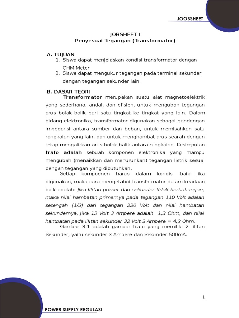 Jobsheet 1 | PDF