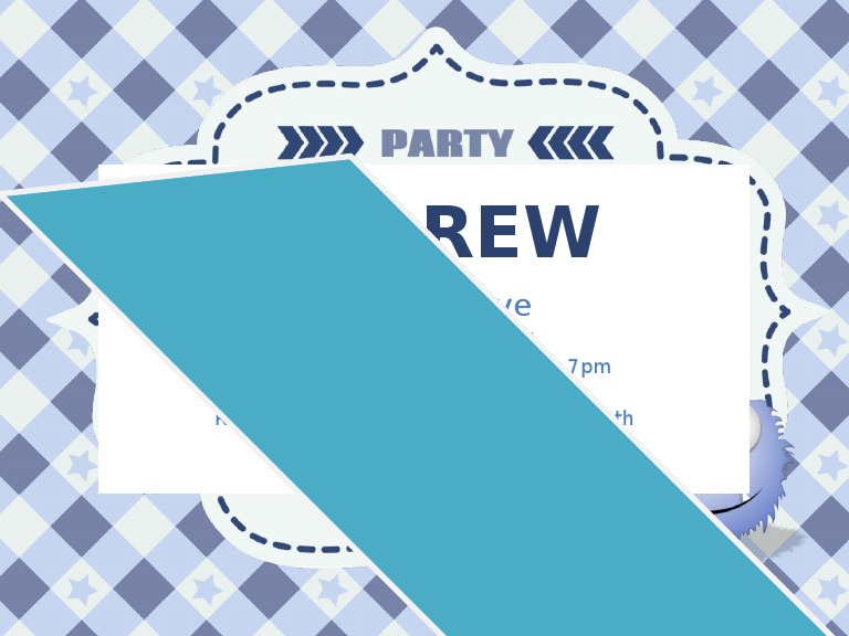 Simple Blue Boy Party Invitation | PDF