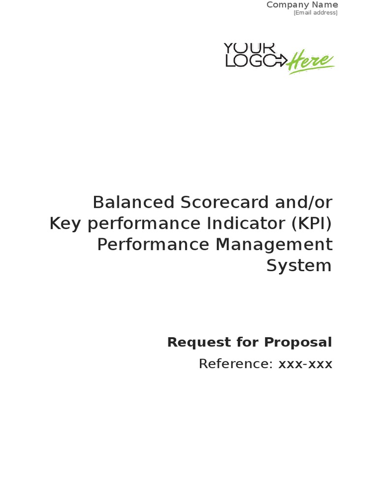 BSC KPI RFP Template | PDF | Request For Proposal | Performance Indicator