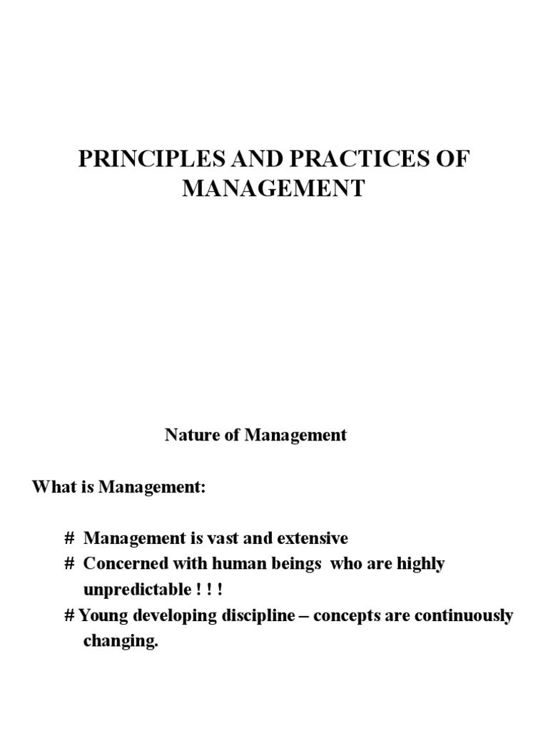 Principles and Practices of Management | PDF
