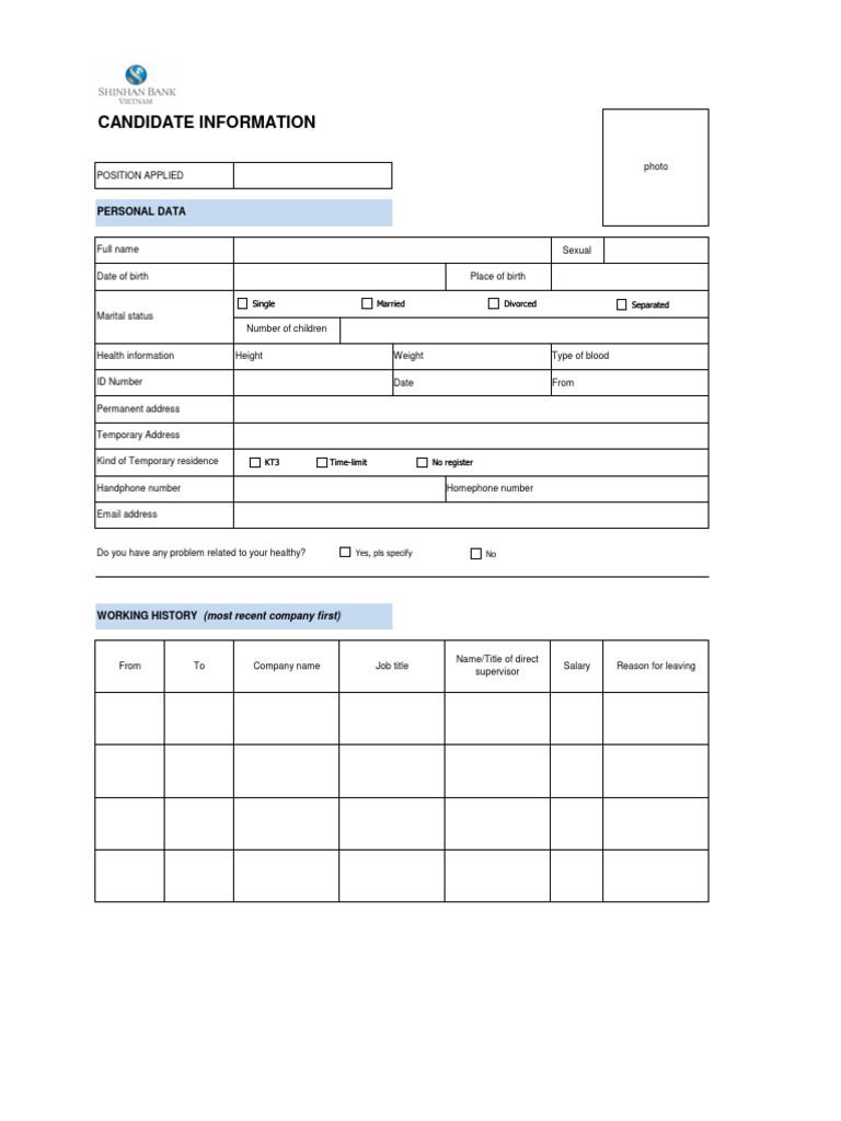 Interview Information Form | PDF