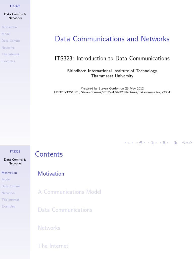 ITS323: Introduction to Data Communications | PDF | Data Transmission ...