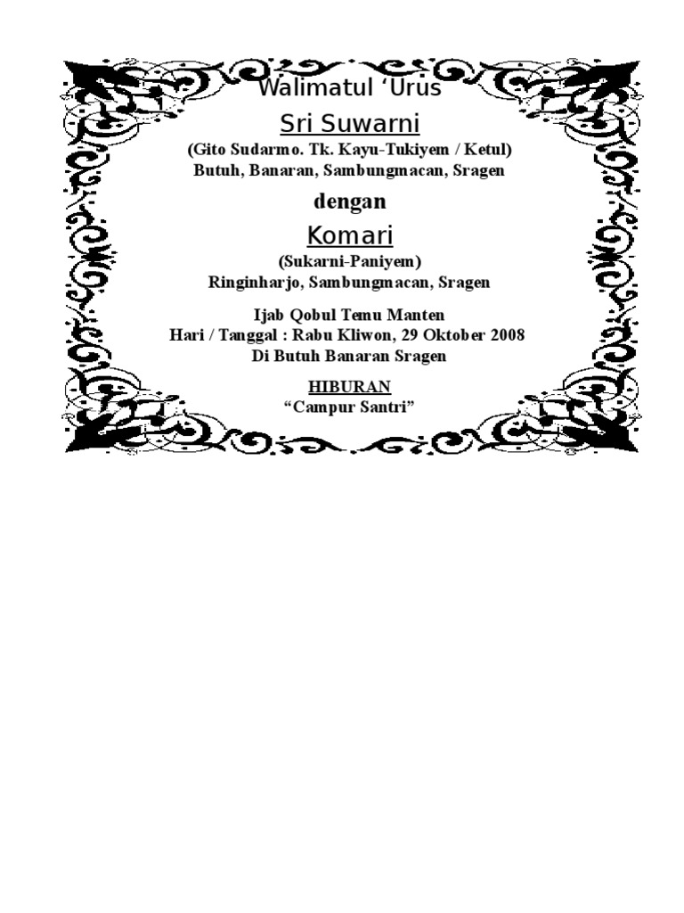 Walimatul 'Urus | PDF