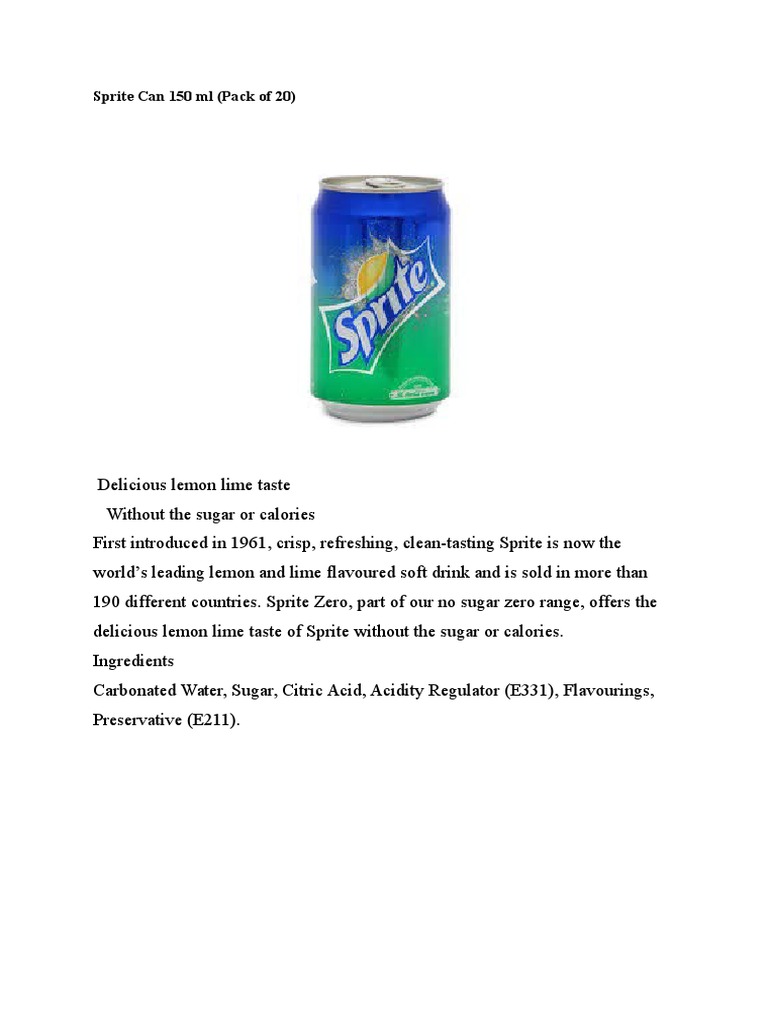 Sprite Can 150 ML | PDF