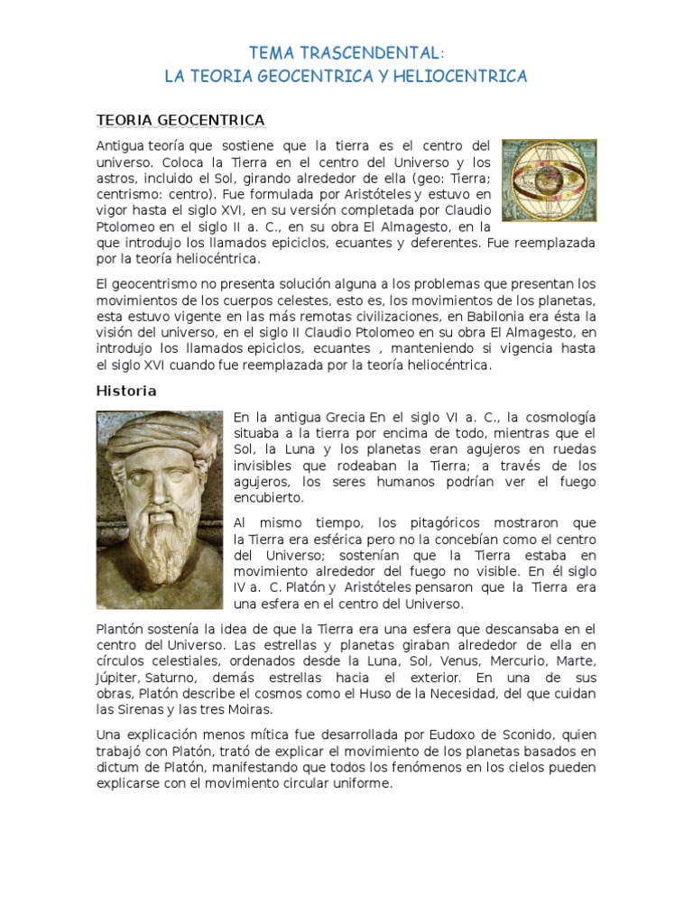 Teoria Geocentrica y Heliocentrica | PDF | Nicolás Copérnico ...