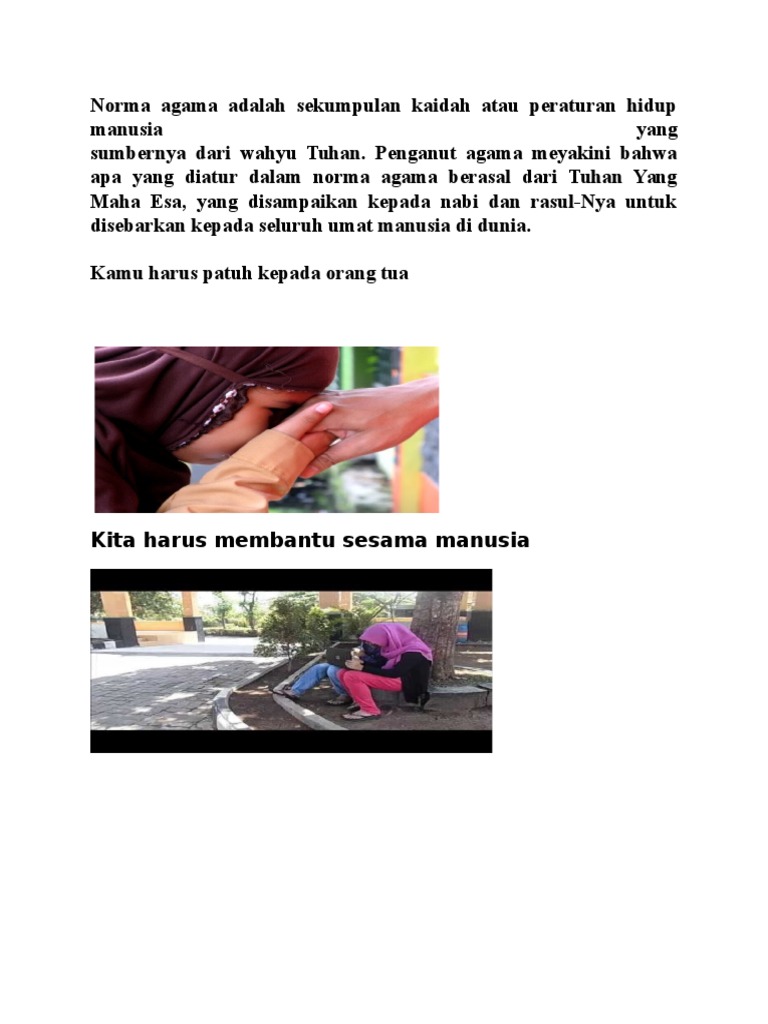 Norma Agama Adalah Sekumpulan Kaidah Atau Peraturan Hidup Manusia Yang ...
