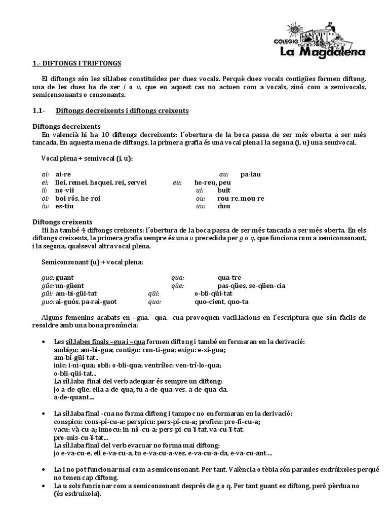 Diftong Triftong Hiat PDF | PDF