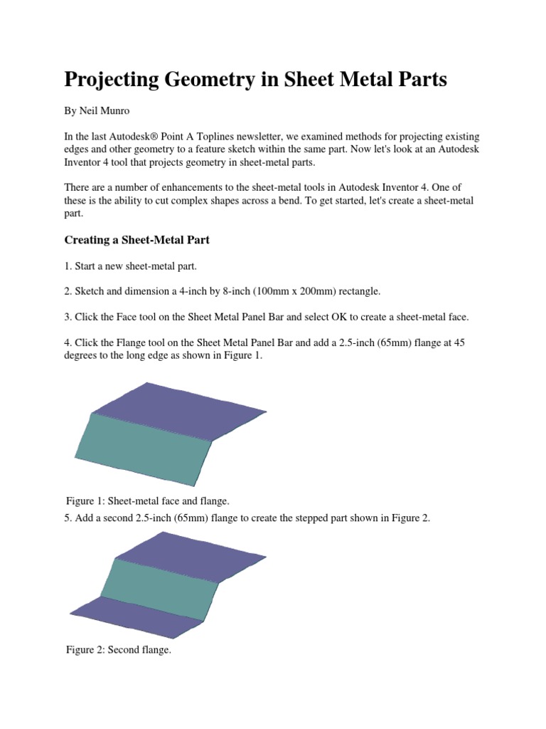 Projecting Geometry in Sheet Metal Parts | Sheet Metal | Geometry